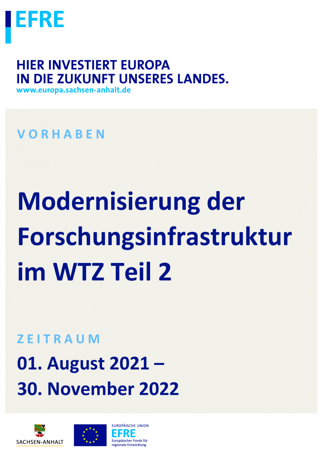 Modernisierung der Forschungsinfrastruktur im WTZ Teil 2 | WTZ : WTZ